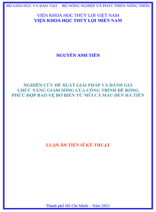 Luận án: Nghiên cứu đề xuất giải pháp và đánh giá chức năng giảm sóng ...